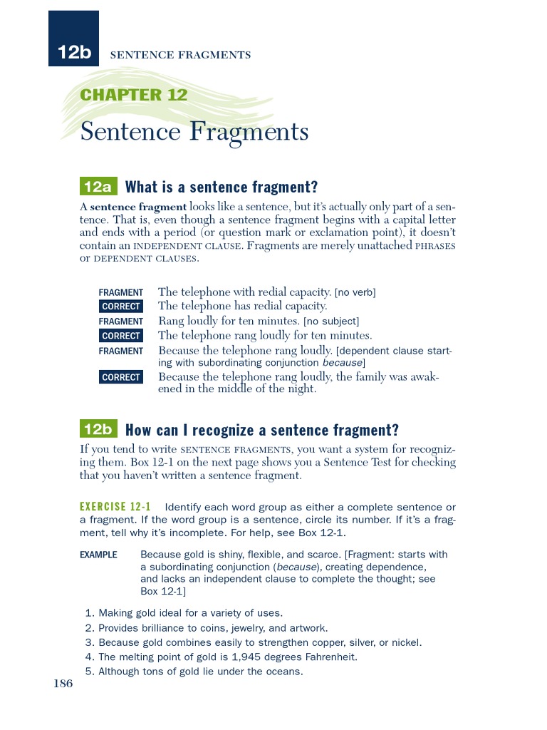 Sentence Fragments | PDF | Sentence (Linguistics) | Semantic Units