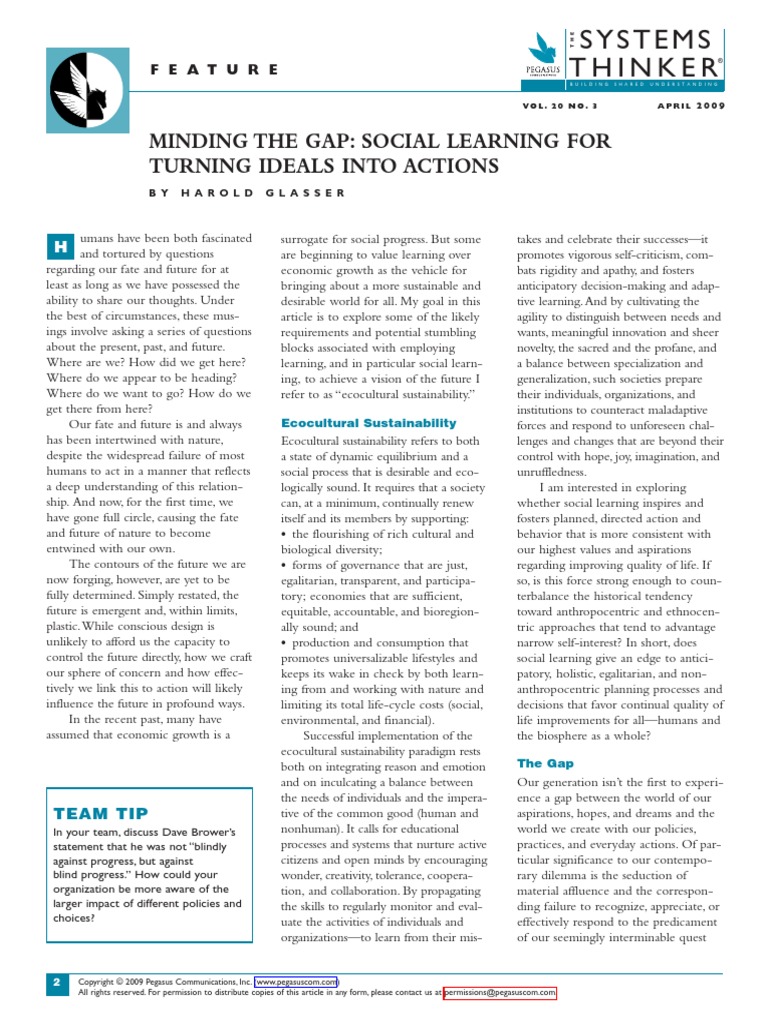 Minding The Gap: Social Learning For Turning Ideals Into Actions | PDF ...