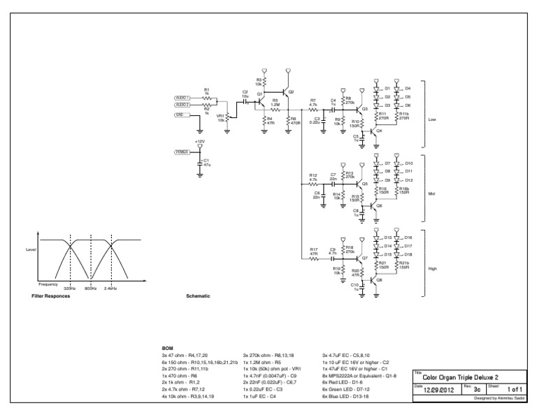 Color Organ Triple Deluxe Schematic Rev3c | PDF