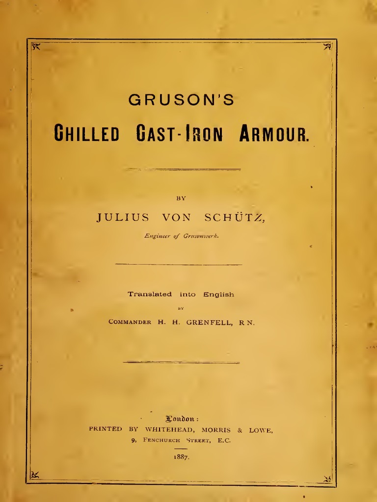 Gruson's Chilled Cast-Iron Armour - Schütz (1887) | PDF | Gun Turret ...