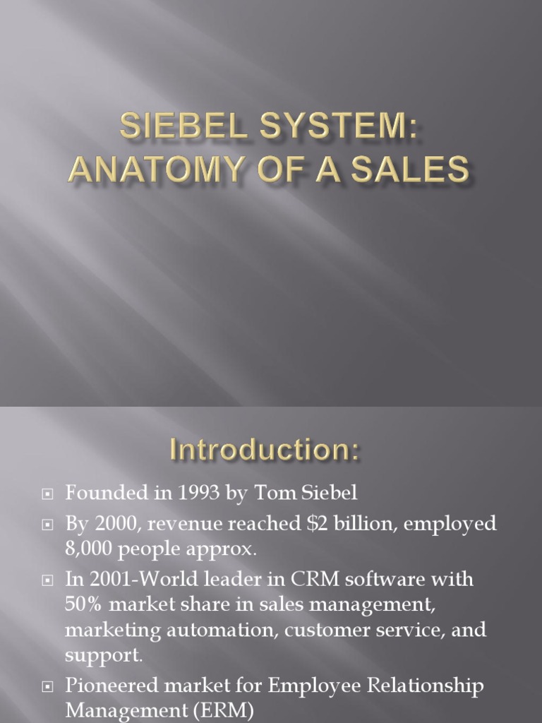 Siebel System | PDF | Customer Relationship Management | Leadership
