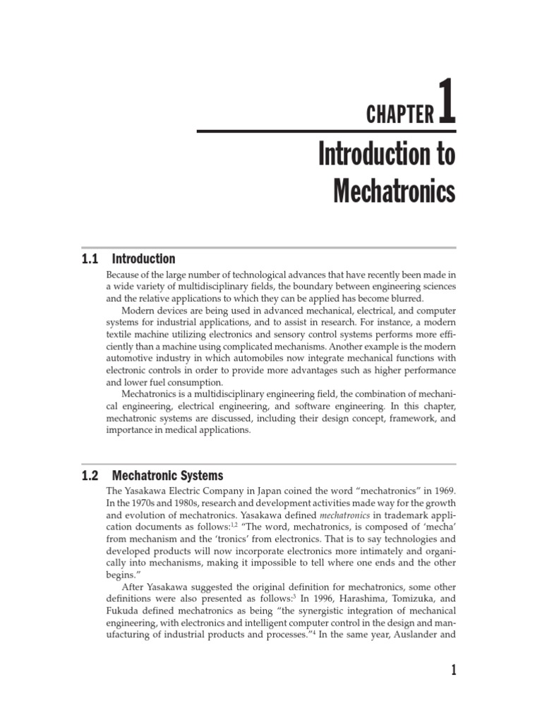 Ch01intro To Mechatronics | PDF | Mechatronics | Machines