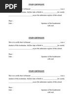 School Study Certificate Format | PDF