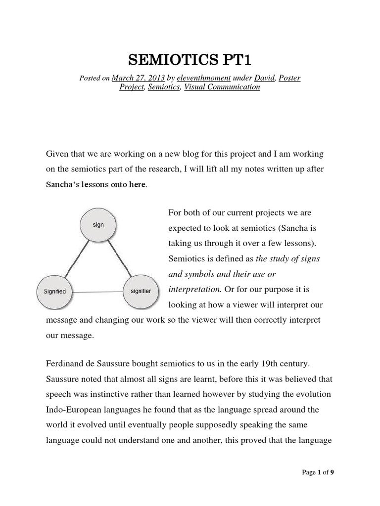 Semiotics Pt1: March 27, 2013 by Eleventhmoment Under David, Poster ...