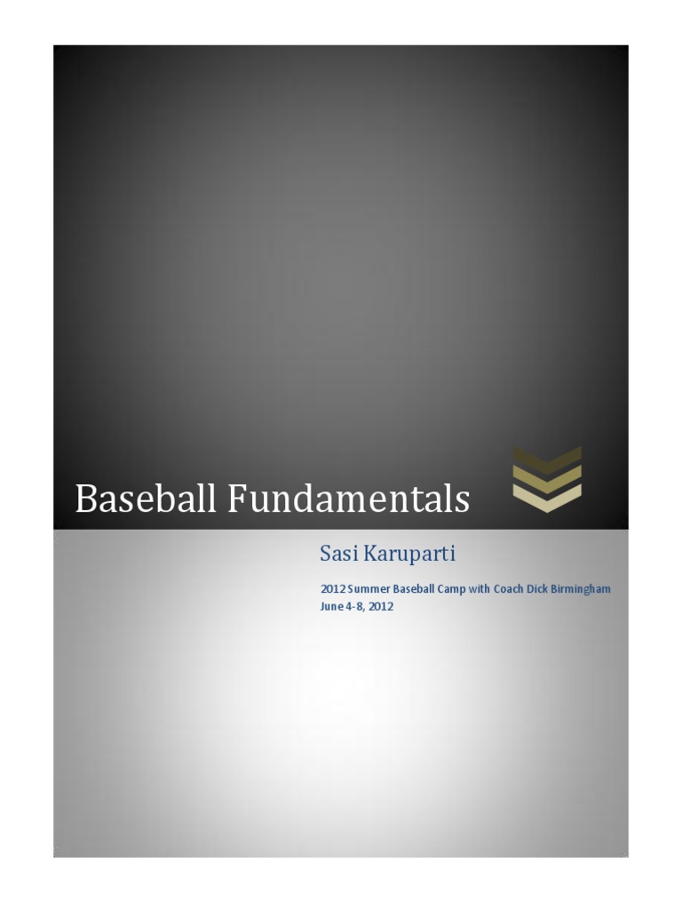 Baseball Fundamentals Sasi Karuparti Download Free Pdf Baseball