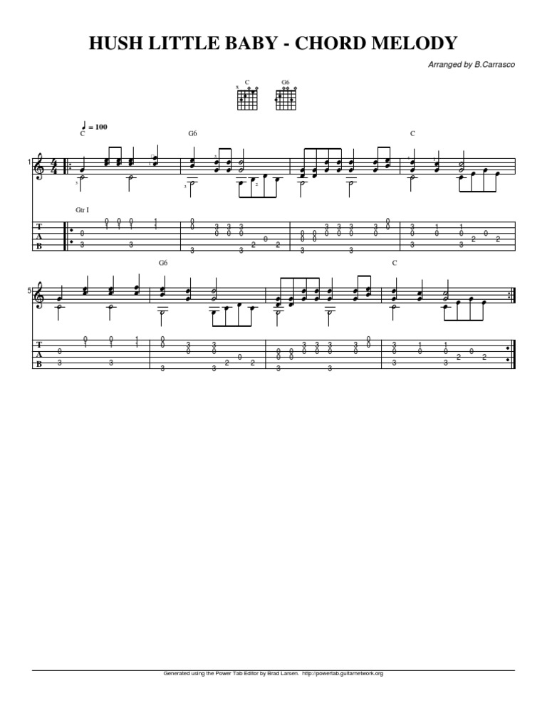 Hush Little Baby - Chord Melody Arrangement | PDF | European Musical ...