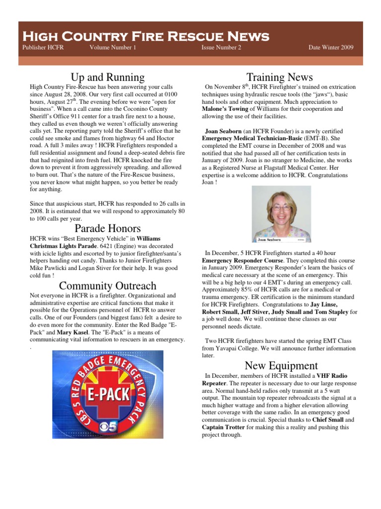 HCFR-Newsletter Vol. 1-2, Winter 2009 | Download Free PDF | Firefighter ...