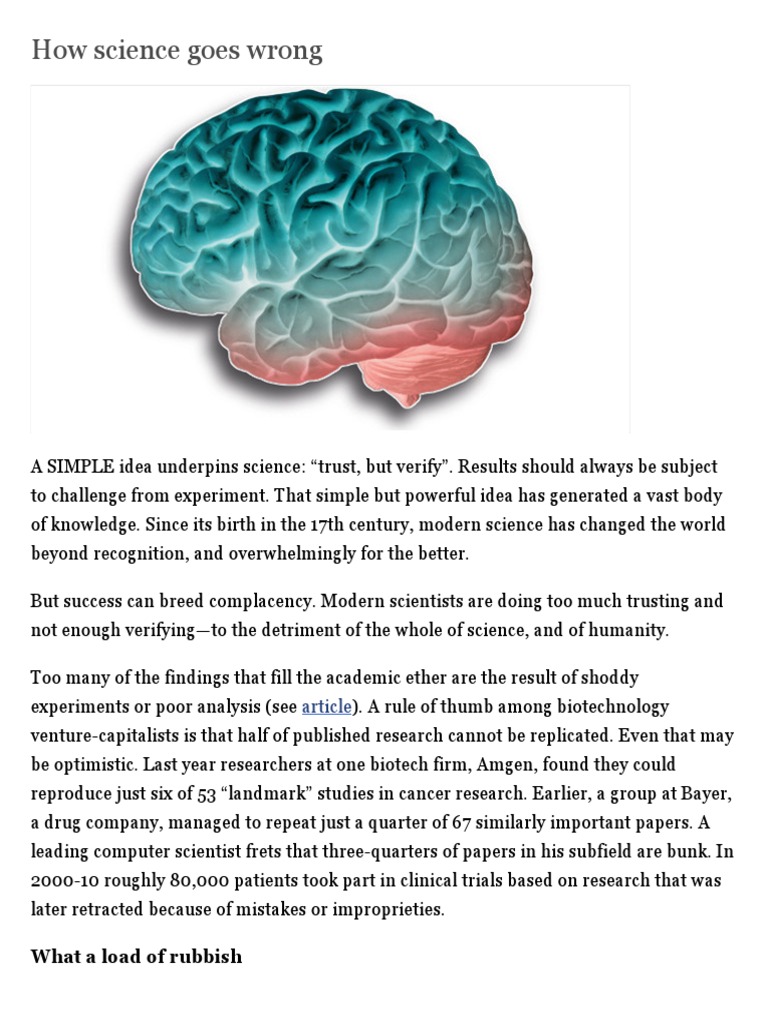 Problems With Scientific Research: How Science Goes Wrong - The ...