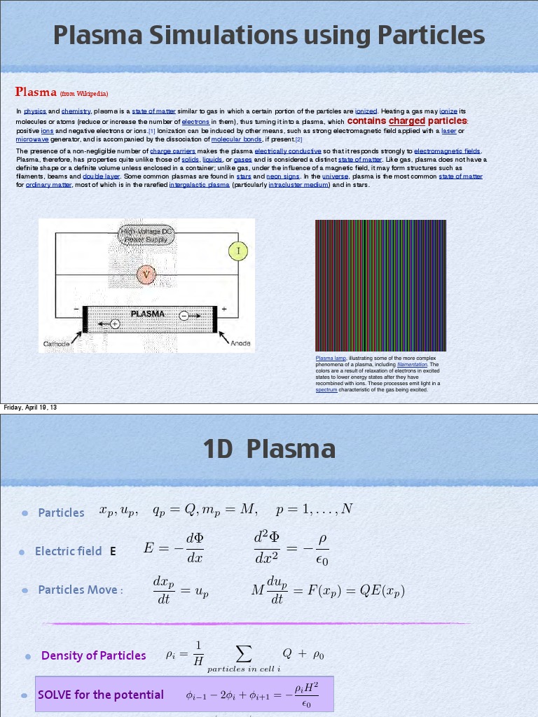 Plasma Simulations Using Particles | PDF | Plasma (Physics) | Gases