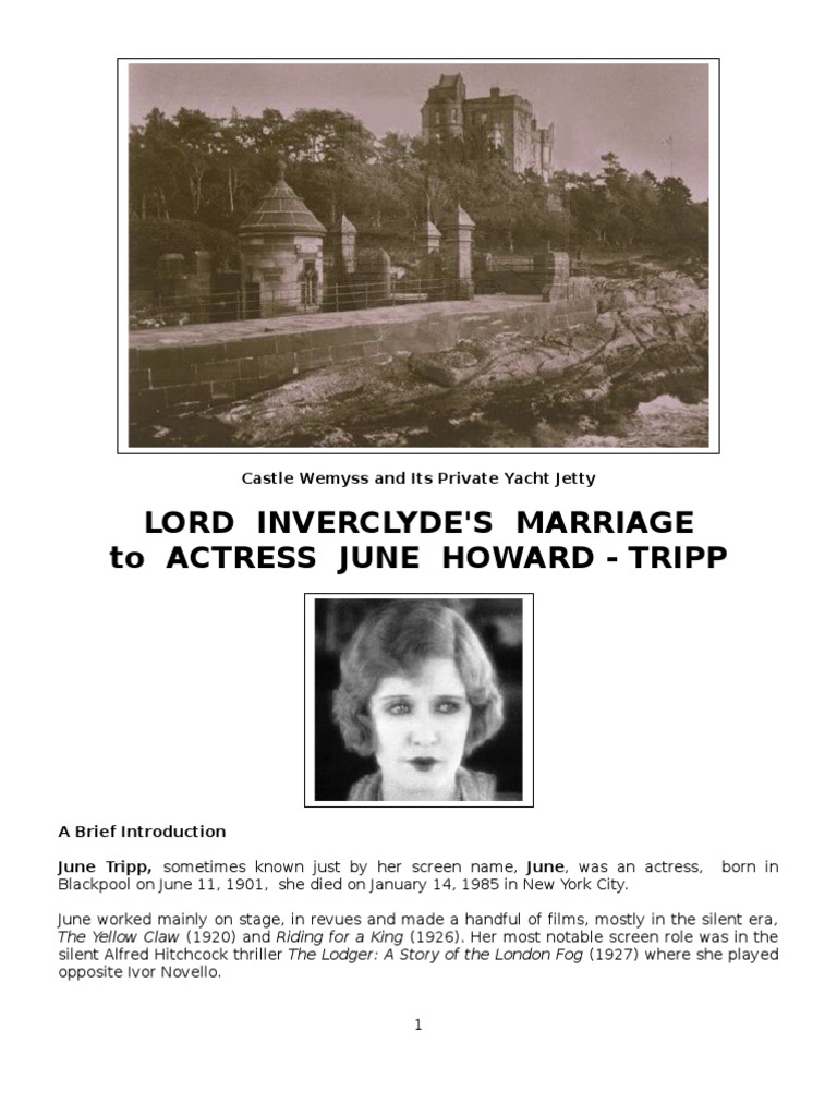 Lord Inverclyde's Marriage To June Tripp | PDF