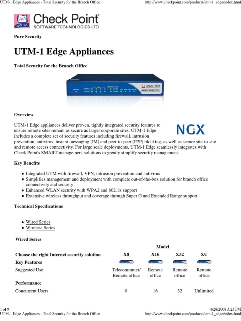 Checkpoint - UTM-1 Edge Appliances - Total Security for the Branch ...