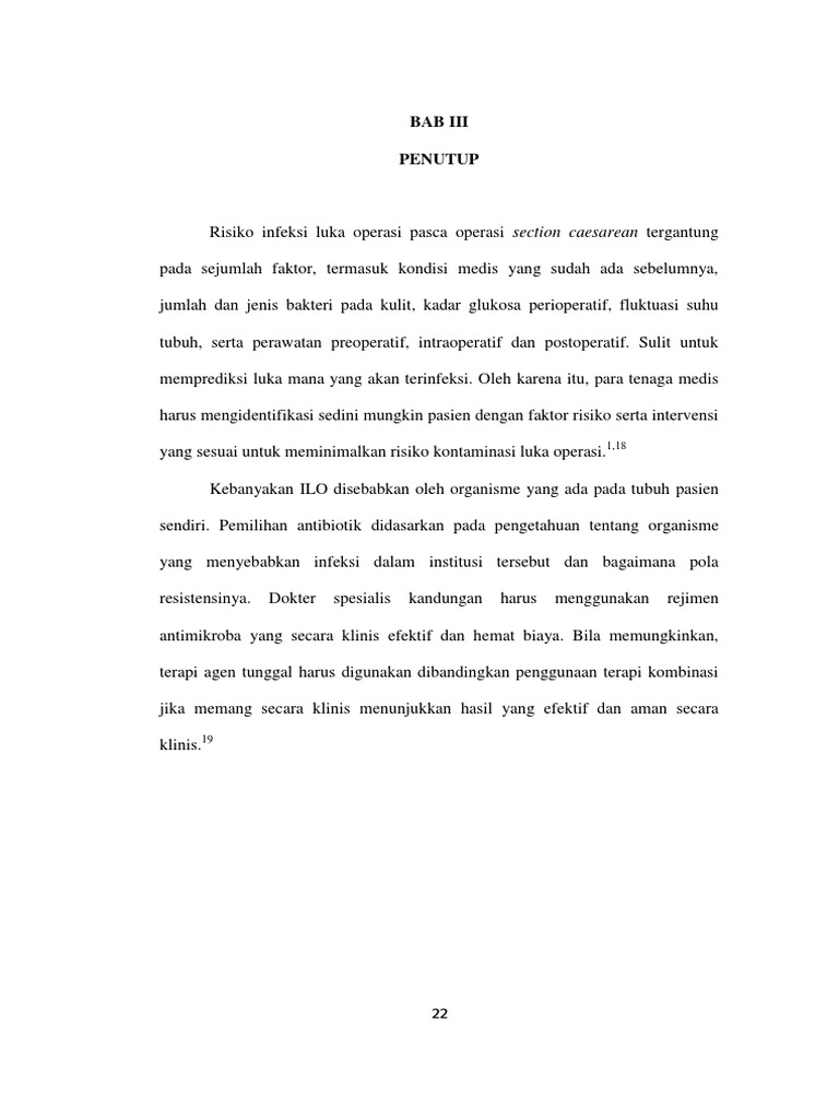Infeksi Luka Operasi Post SC Bab Iii | PDF