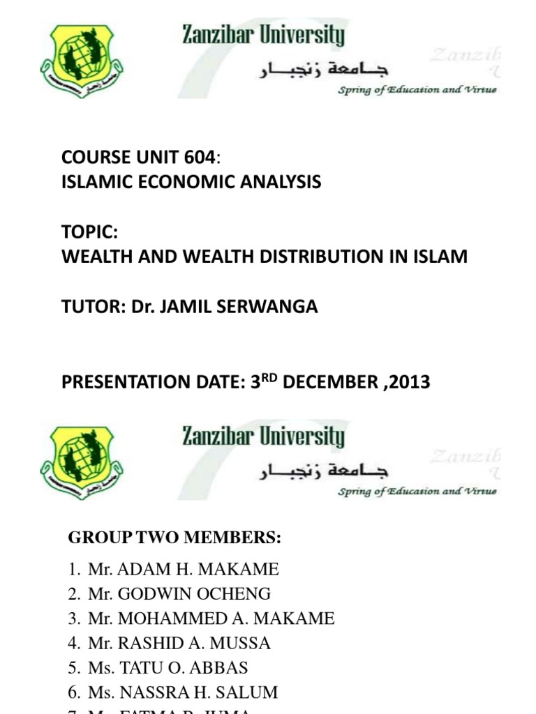 Islamic Wealth Distribution Principles | PDF | Wealth | Redistribution ...