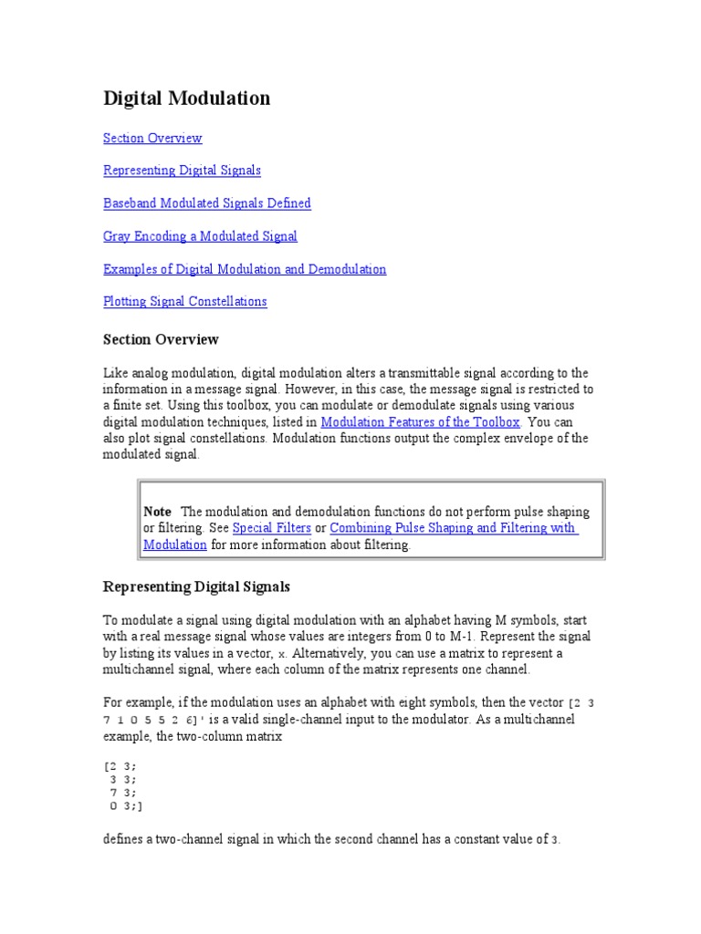 2 - Digital Modulation | PDF | Modulation | Signal (Electrical Engineering)