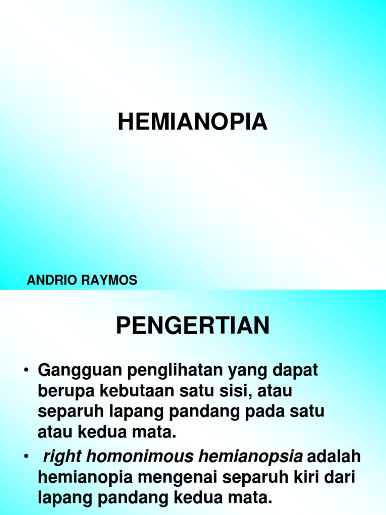 Hemianopia | PDF