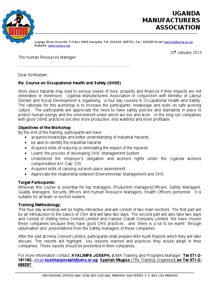 Ohse Training Invitation at Uma | PDF | Business