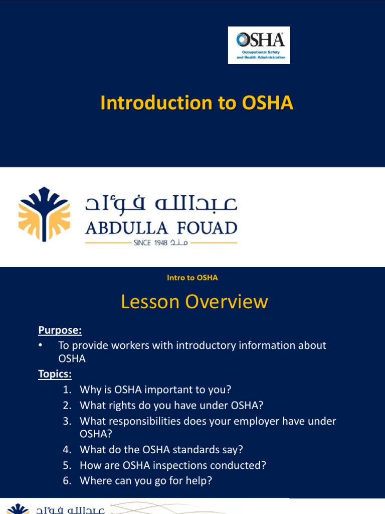 Module 1 - Intro To OSHA | Download Free PDF | Occupational Safety And ...
