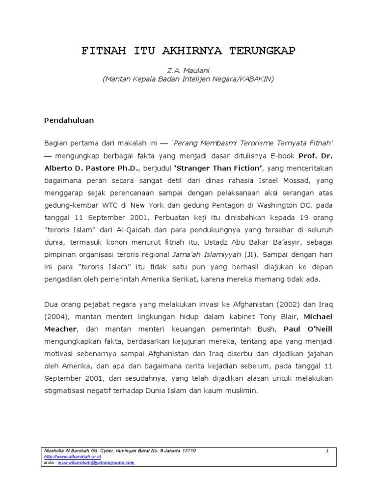 Fitnah Itu Akhirnya Terungkap | PDF