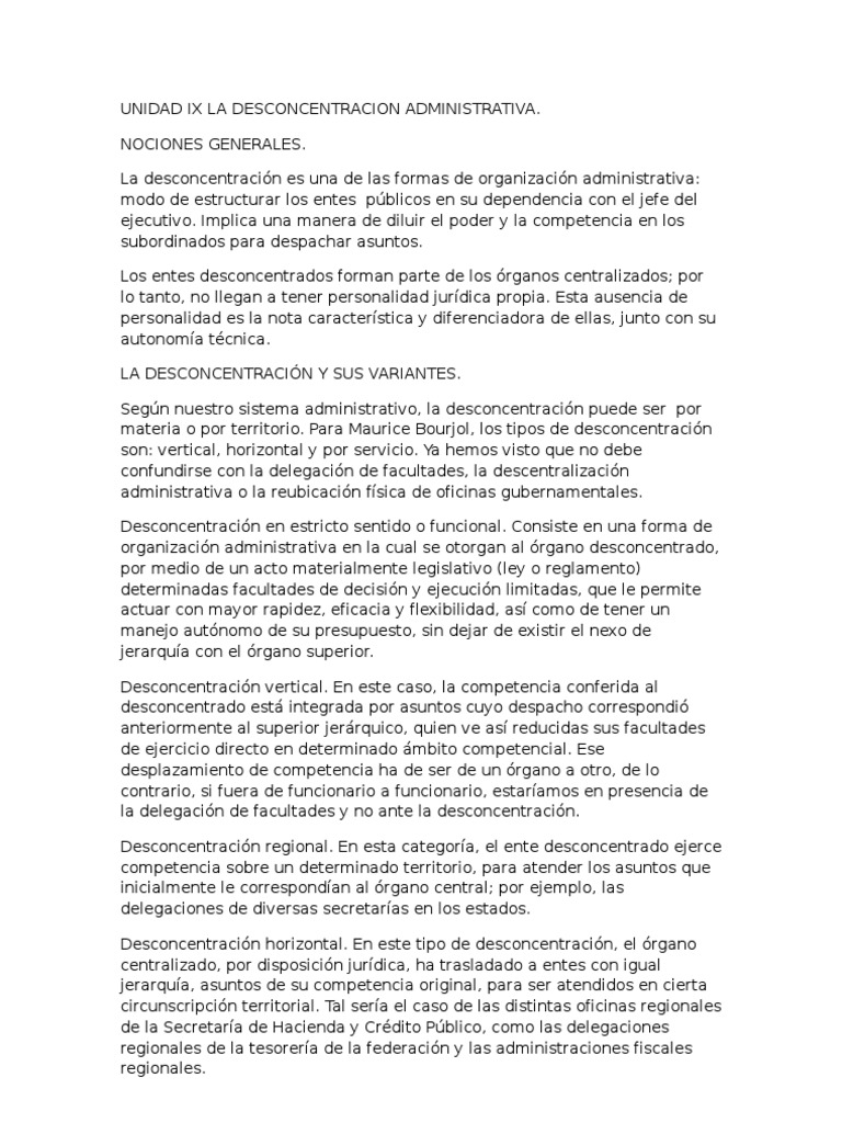 La Desconcentracion Administrativa | PDF | México | Regulación
