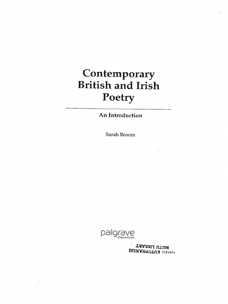 Contemporary British and Irish Poetry - An Introduction | PDF