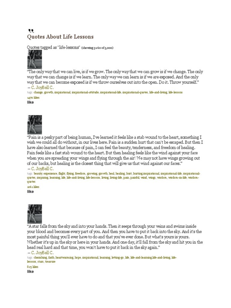 Quotes About Life Lessons Pdf Courage Soul