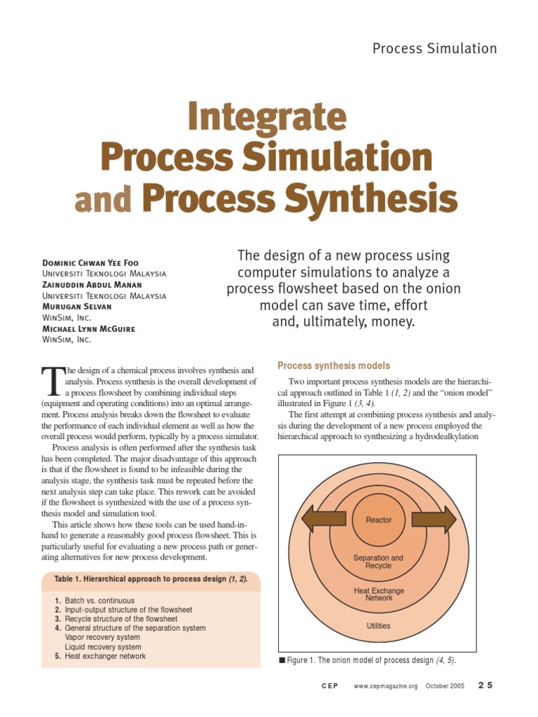 Integrating Process Simulation and Synthesis | PDF | Chemical Reactor ...