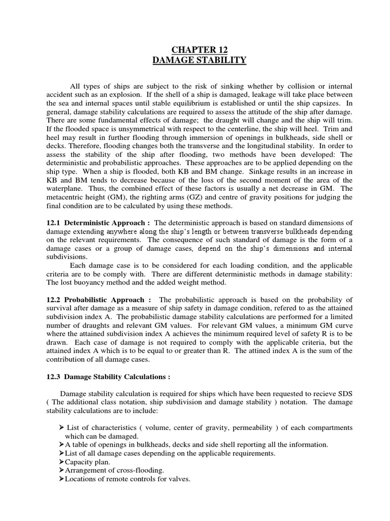 Damage Stability | PDF | Buoyancy | Ships