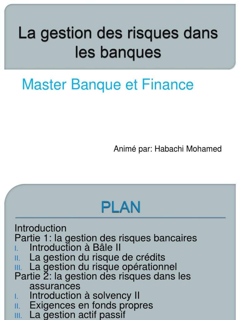 La Gestion Des Risques Dans Les Banques Et | PDF | Bâle II | Risque ...