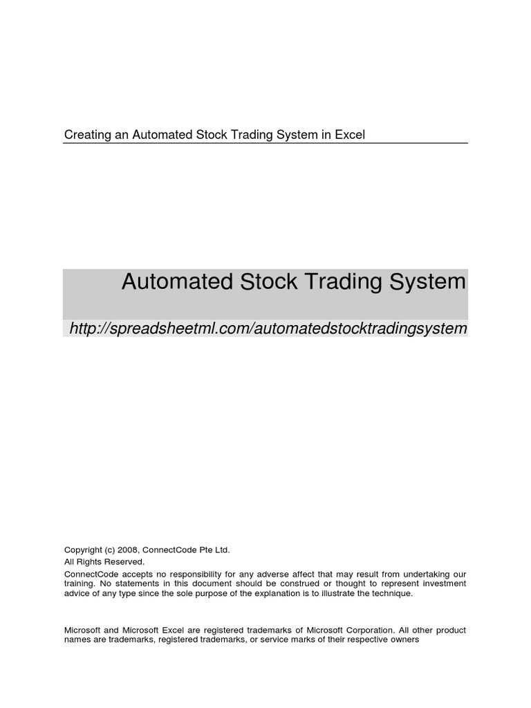Creating An Automated Stock Trading System in Excel | PDF | Moving ...