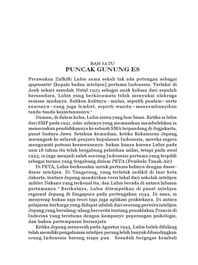 Zulkifli Lubis: Pelopor Intelijen Indonesia | PDF