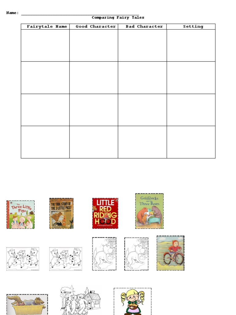 Comparing Fairy Tales Chart | PDF
