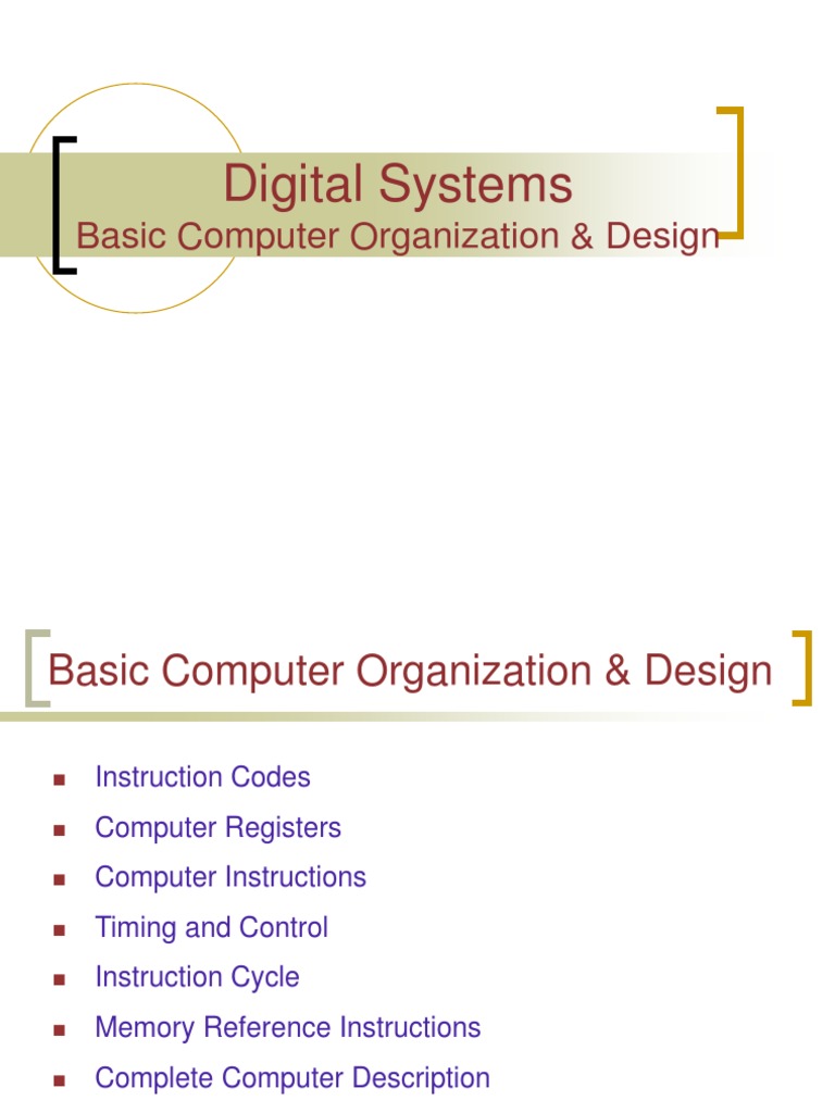 Basic Computer Organization-2013 HGS REV | PDF | Instruction Set | Central Processing Unit