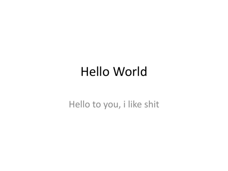 Hello World | PDF