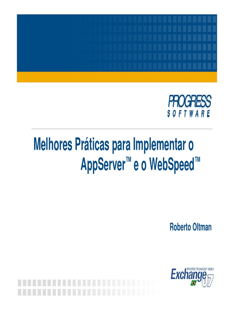 Melhores Praticas para Implementar Appserver Webspeed | PDF | Servidor (informática) | Firewall ...