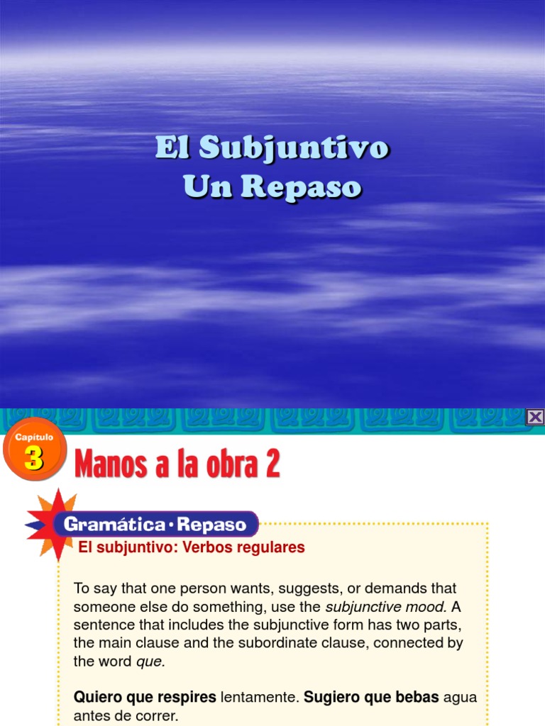 Repaso Del Subjuntivo | PDF | Style (Fiction) | Syntactic Relationships