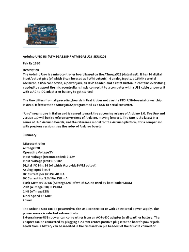 Arduino UNO R3 | Download Free PDF | Arduino | Office Equipment