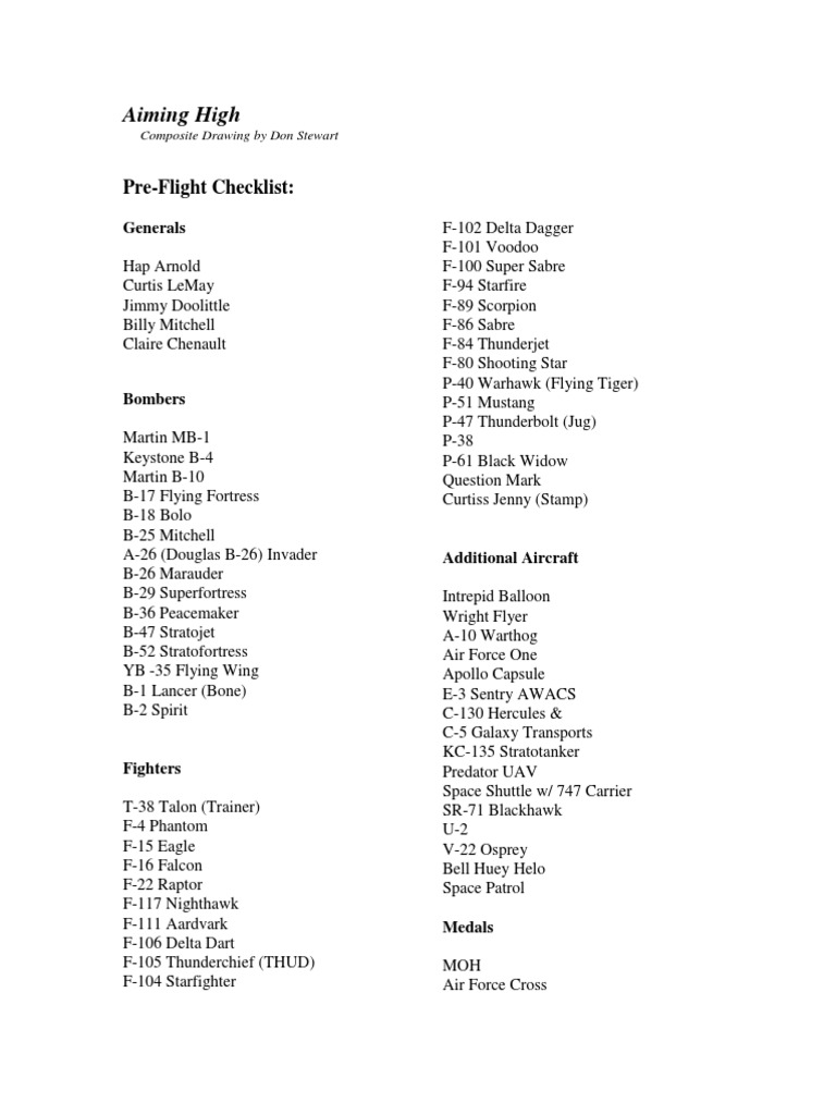 Air Force Checklist | PDF