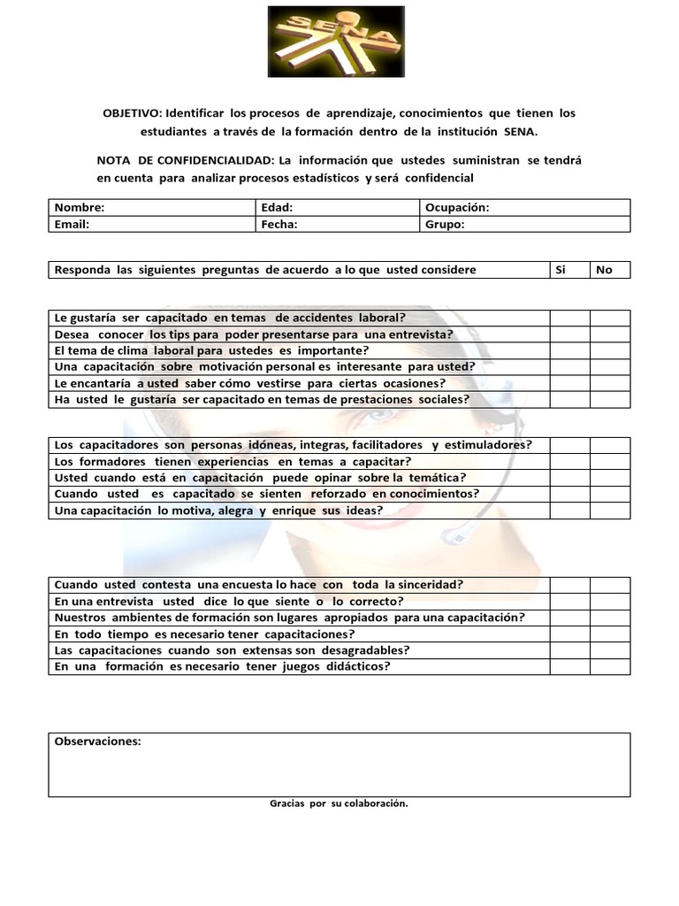 Formato DNC para Aplica Al Grupo 80405 Sena | PDF