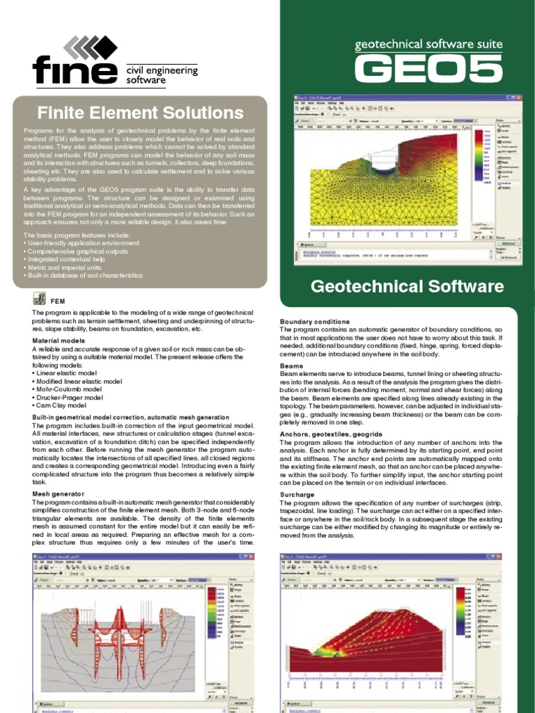 Geotechnical GEO5 Fem en | PDF | Finite Element Method | Geotechnical Engineering
