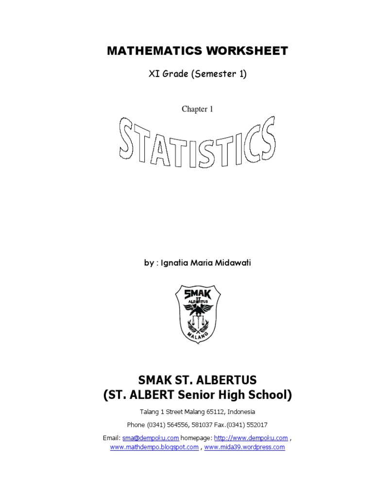 Worksheet Statistics | PDF | Median | Percentile