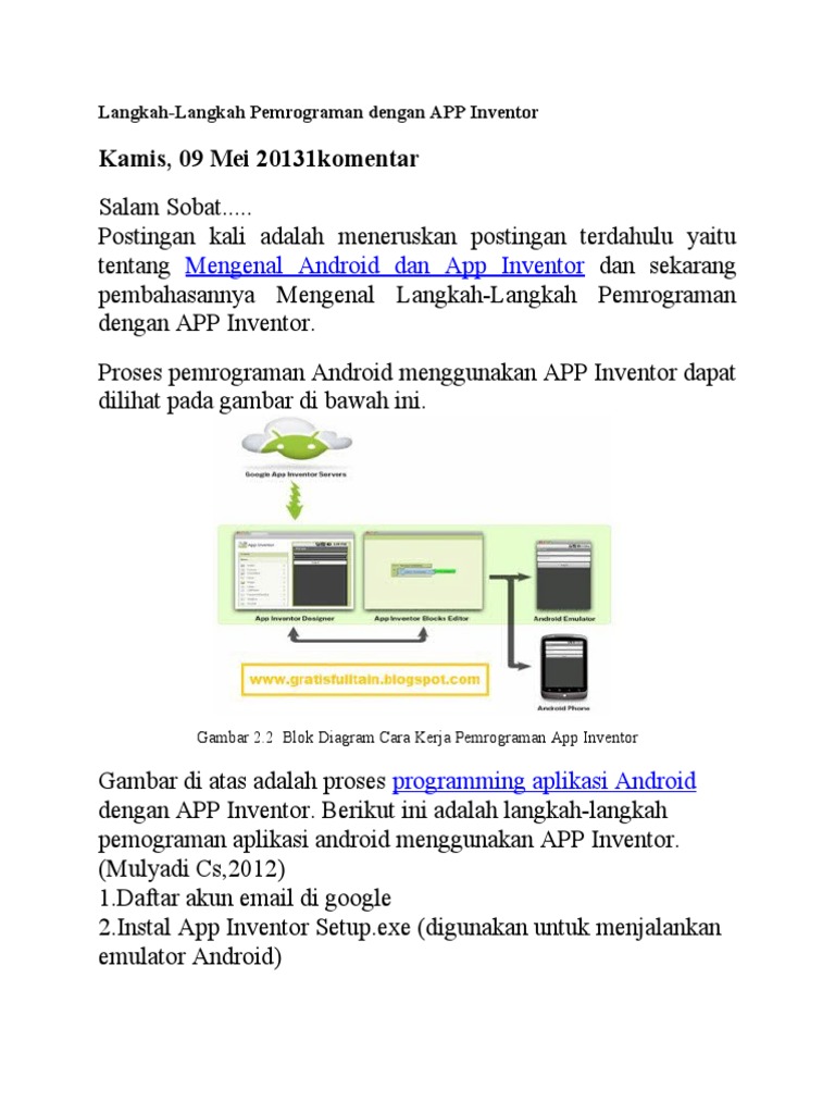 Langkah-Langkah Pemrograman Dengan APP Inventor | PDF | Komputer ...