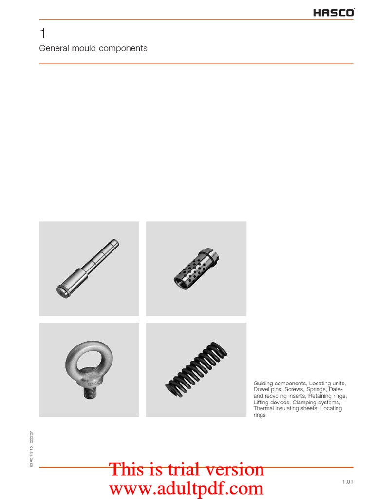 HASCO-General Mould Components Index | PDF | Screw | Fiberglass