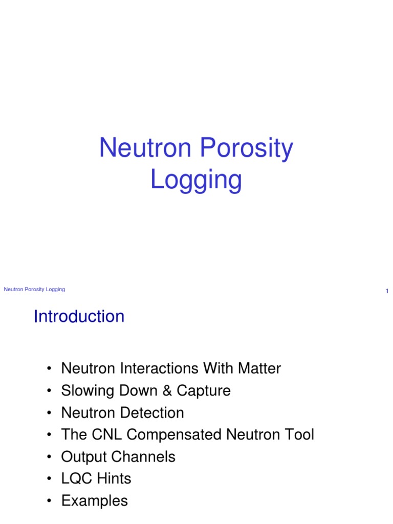 Neutron Log | PDF | Neutron | Atomic Nucleus