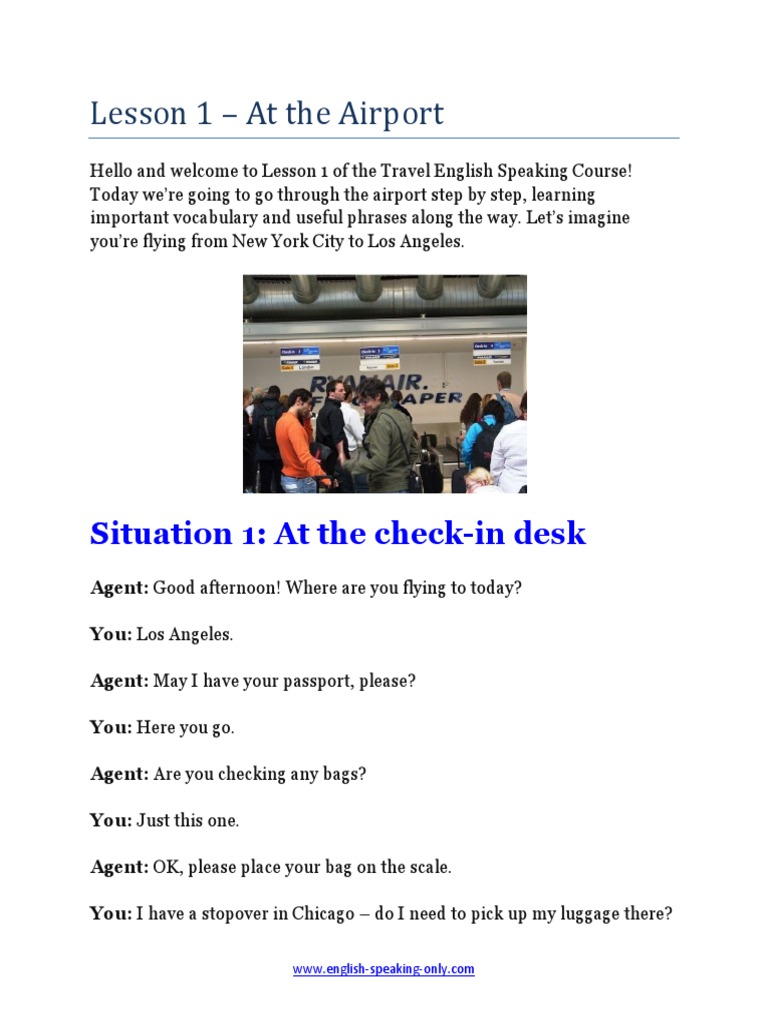 TESC Lesson 1 | Download Free PDF | Baggage | Business Class