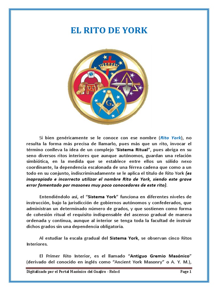 El Rito de York | PDF | Masonería | Reino Unido