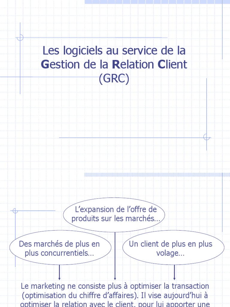 Diaporama Logiciels GRC | PDF | Gestion de la relation client | Business