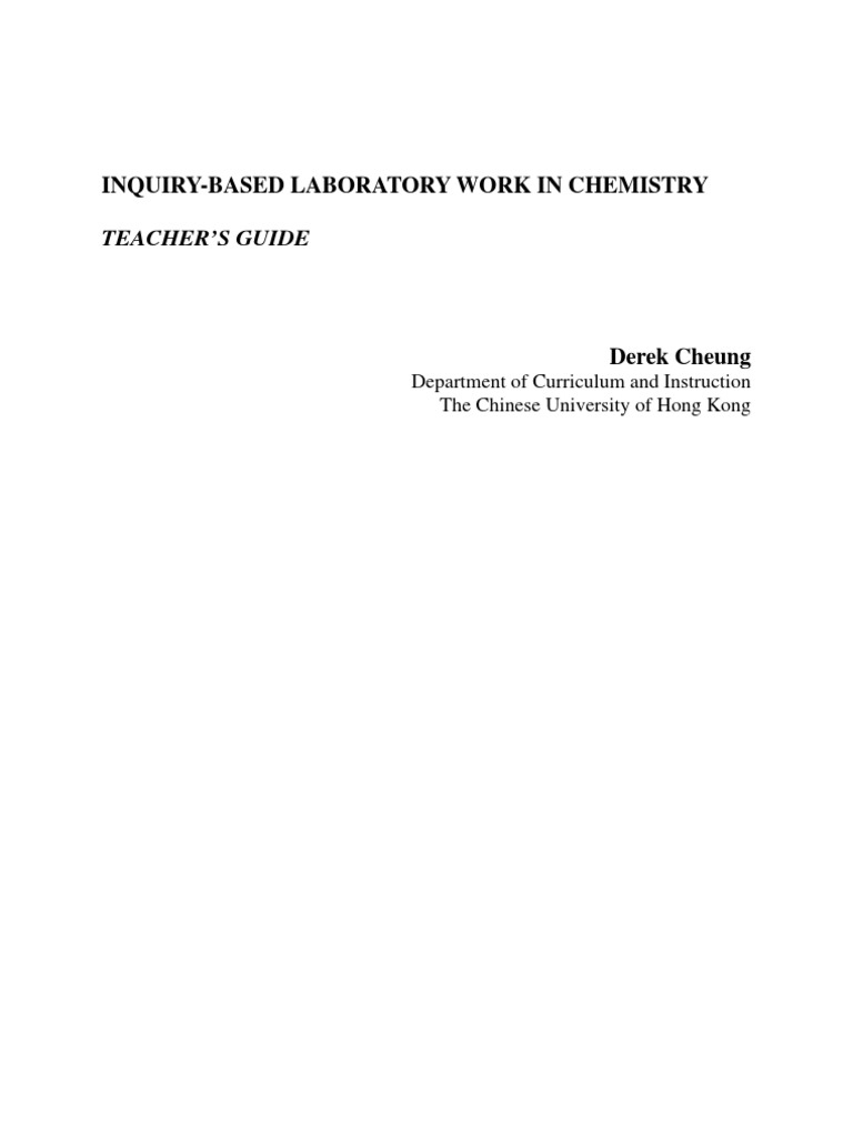 Experiments For Industrial Chemistry | PDF | Inquiry Based Learning ...