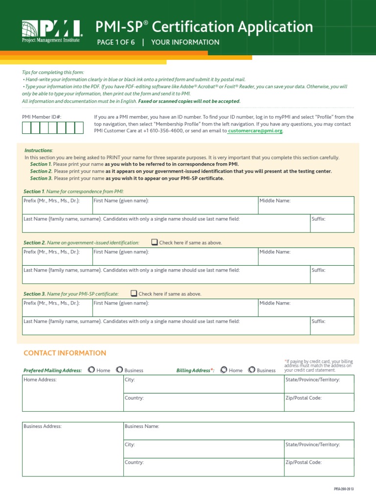 PMI-SP Certification Application | Academic Degree | Project Management ...