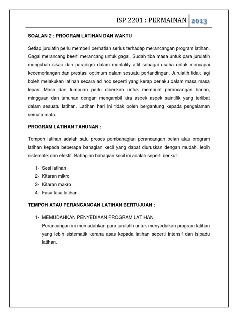 Program Latihan Atletik | PDF