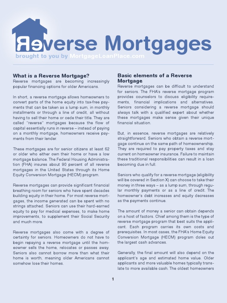 Reverse Mortgage Guide | PDF | Mortgage Loan | Loans